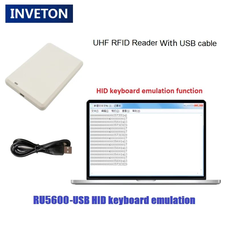 Uhfrfid RFID-считыватель карт IN-RU5102 RU5600 HID Keyboard