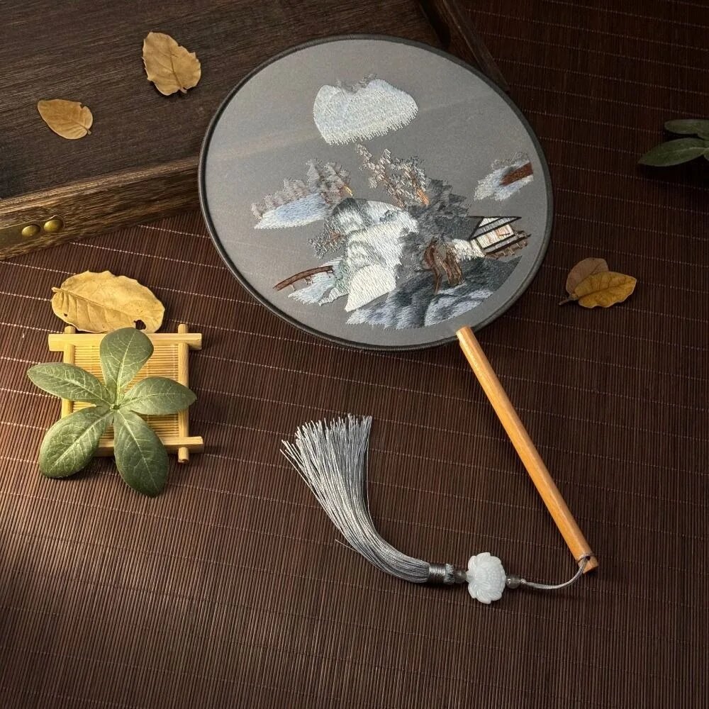 Шелковый веер ручной работы 8