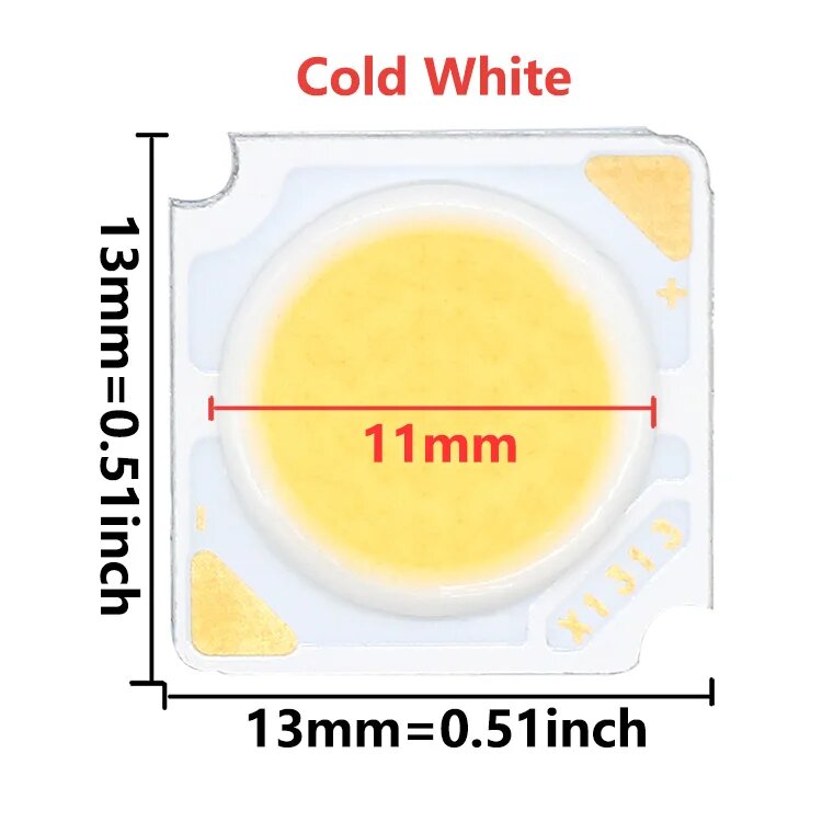 Светодиод Bridgelux 10W, 13x13 мм, белый, 6500K