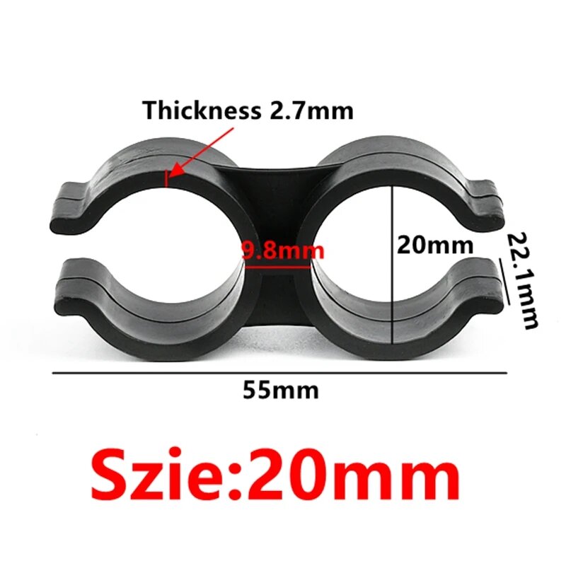 ПВХ хомуты для труб 16/20/25/32 мм Серый, 20mm PVC, 2 pieces