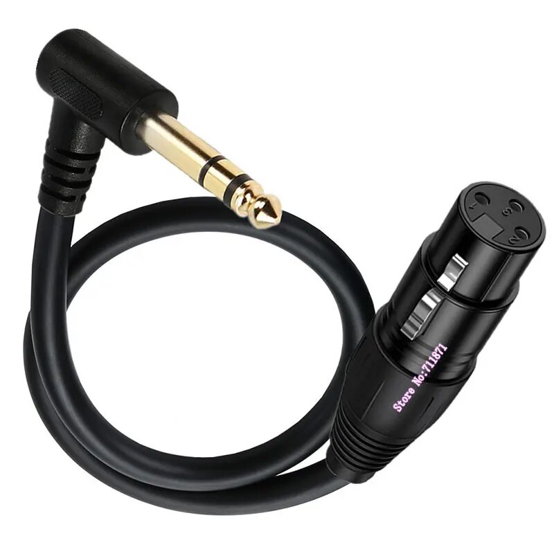 Аудио кабель 6.35 TRS - XLR, черный, 50 см