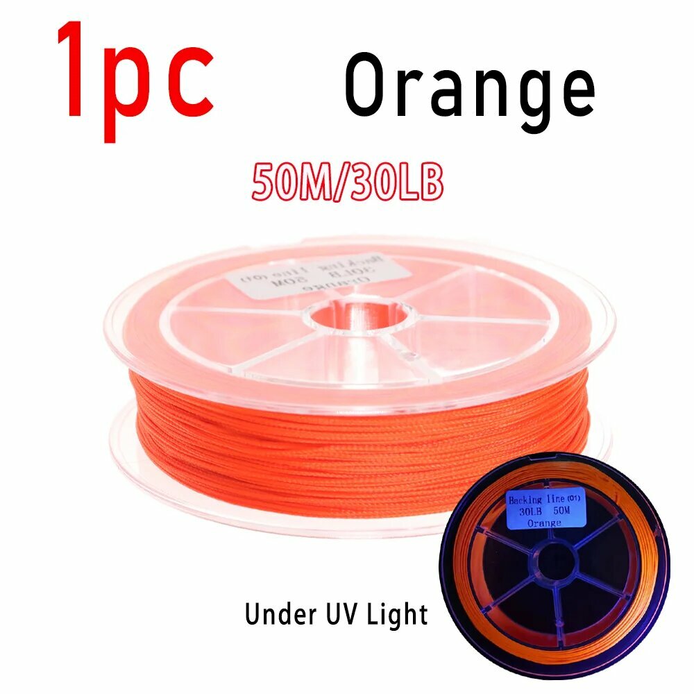 Оранжевая плетеная леска Vampfly 50м/30LB
