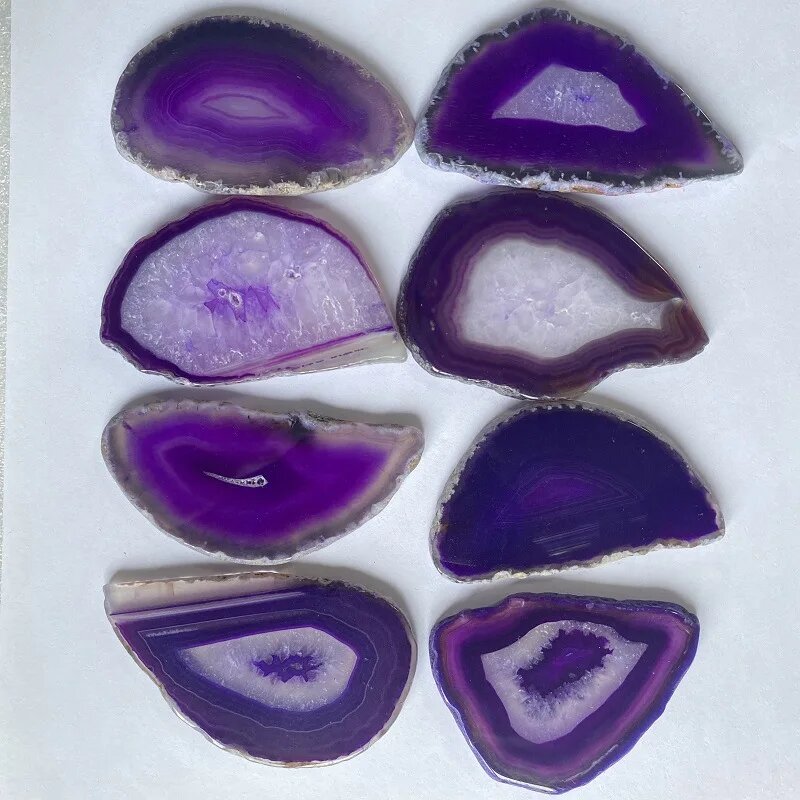 Полированный агат, кулон Фиолетовый, 50x80mm, purple