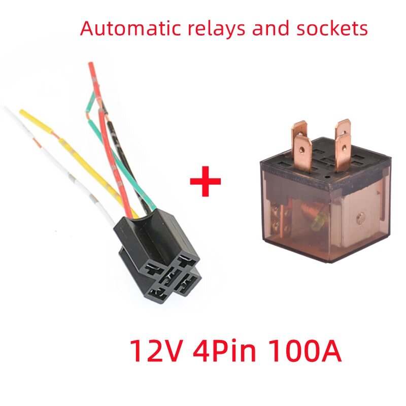 Реле автомобильное 12V 4Pin 100A с разъемом