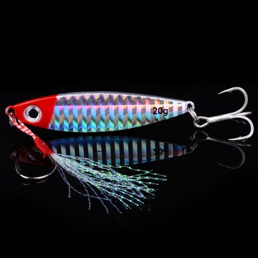 Shore Cast Metal Jig Spoon 7г 10г 15г 20г 30г 7g, F 2 hooks