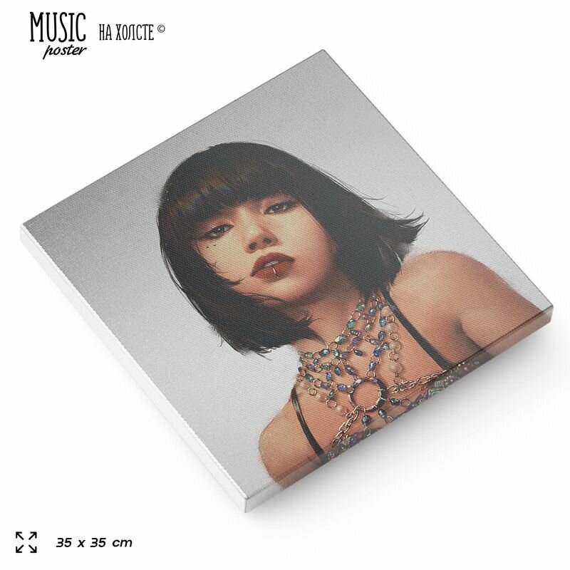 Картина K-POP, BLACKPINK, Лиса, 35х35 см, холст с печатью на подрамнике, интерьерная, SilverPlane