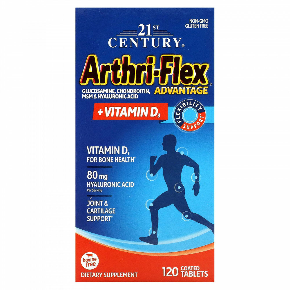 21st Century, Arthri-Flex Advantage® с витамином D3, 120 таблеток, покрытых оболочкой
