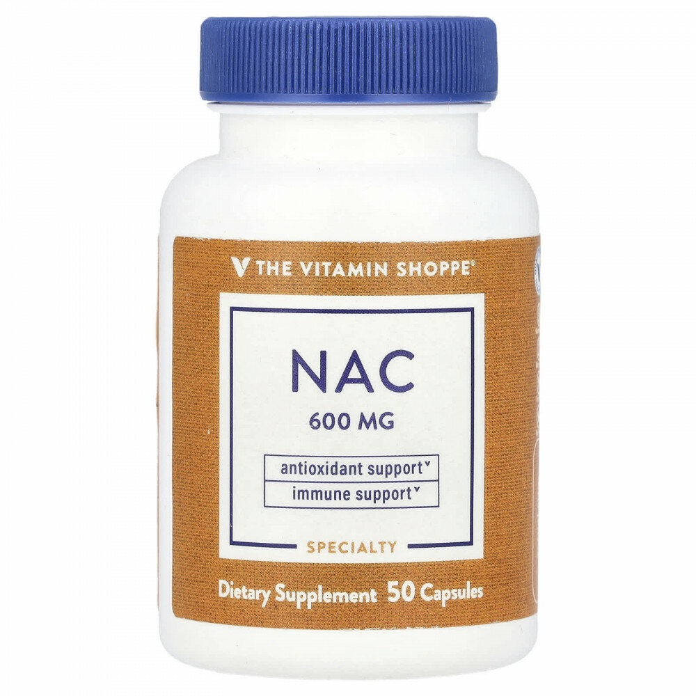 The Vitamin Shoppe, NAC, 600 мг, 50 капсул