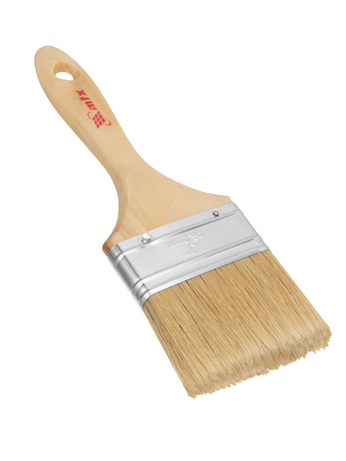 Кисть плоская MTX "Евро" 3" натуральная щетина, деревянная ручка 83056