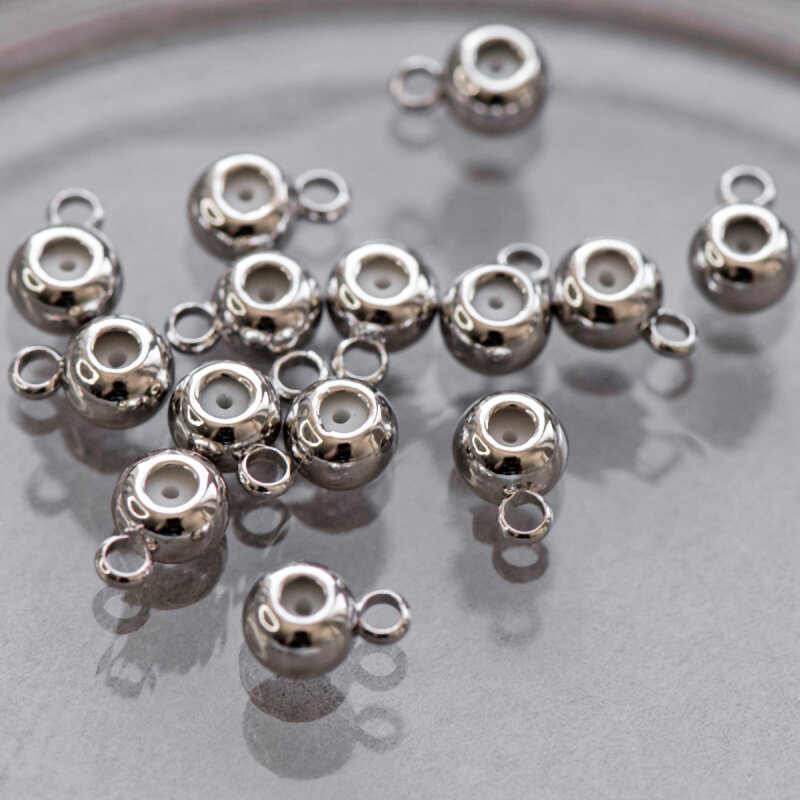 Бейл держатель для кулона подвески 5 шт /резиновый стоппер, цвет платина, размер 7x5x3.5 мм