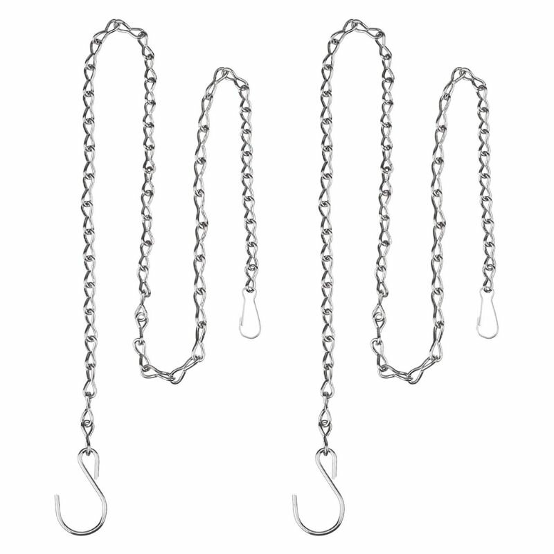 Цепи для подвешивания горшков, набор 2 шт, железные цепи с зажимами для регулировки длины 24/50/90 см, для кашпо, скворечников и кормушек, устойчивые к атмосферным воздействиям