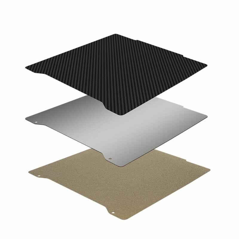 Лист PEI PET 196,3x190 мм, 3D-принтер, нагревательная платформа, текстурированная, PEY, гладкое углеродное волокно, двухсторонняя пружинная сталь