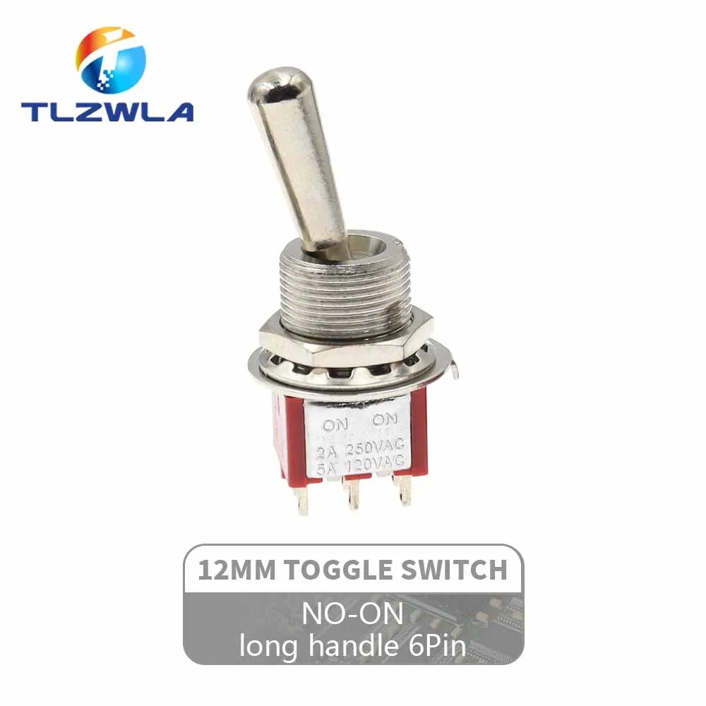 Переключатель тумблерный 12мм TLZWLA NO-ON 6Pin