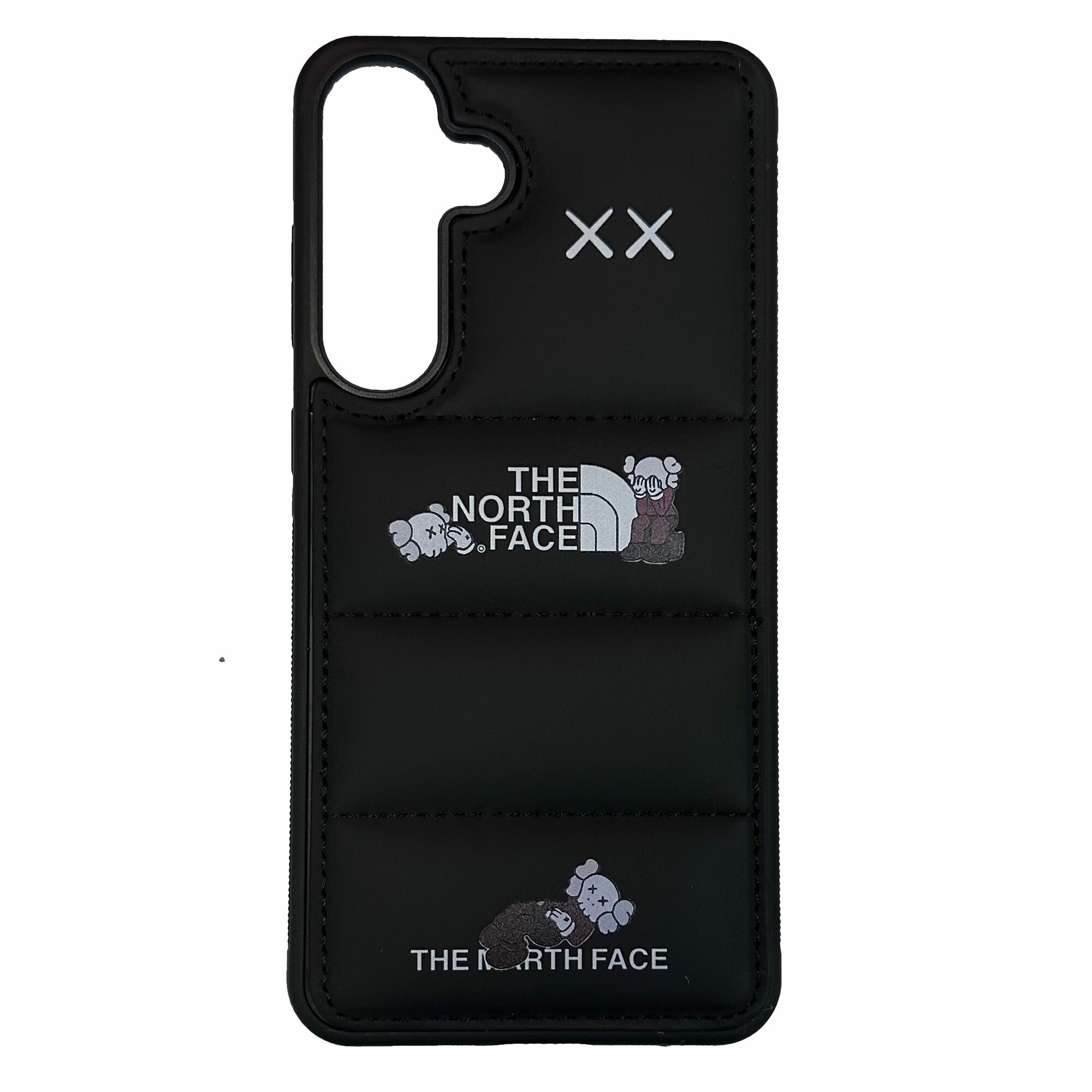 Чехол для Samsung S25+ черный силиконовый дутый пуховик North Face