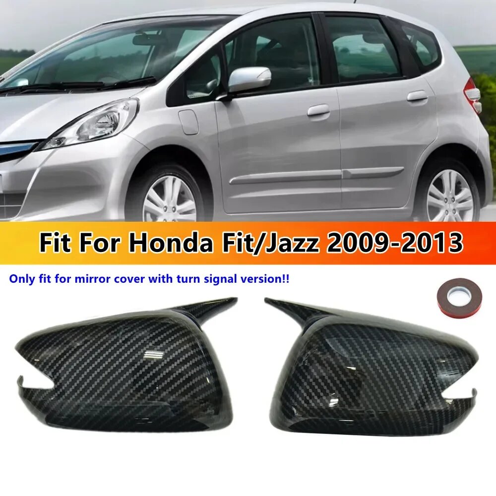 Для Honda Fit Jazz 2009 2010 2011 2012 2013, автомобильное боковое зеркало заднего With Light Carbon