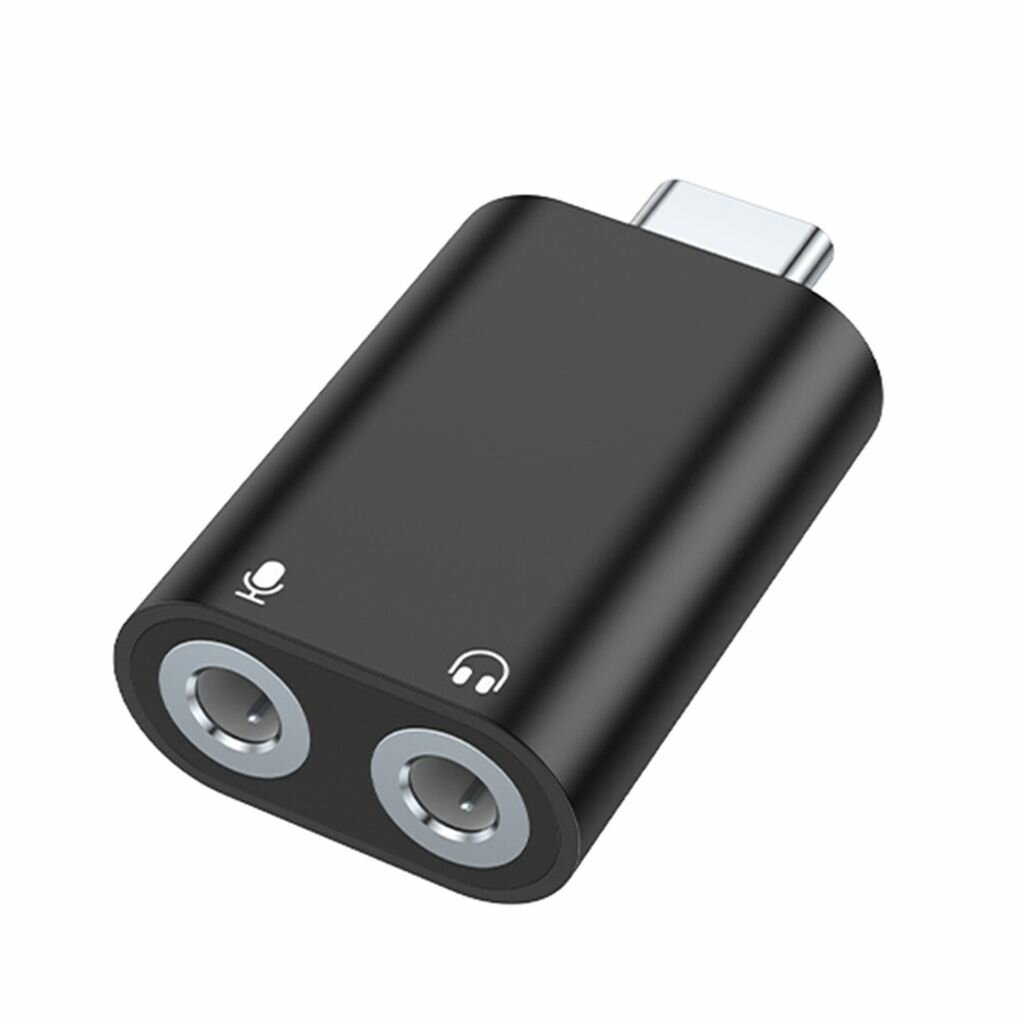 Тип C - двойной переходник 3,5 мм-черный