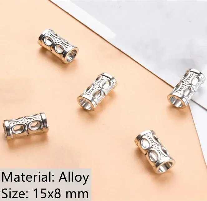 Бусины для волос и бороды, Alloy, 15x8 mm, Color: 5pcs NO.16