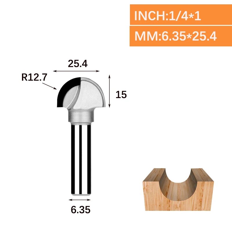 Vsharp Алмазная круглая фреза для МДФ 6.35x25.4