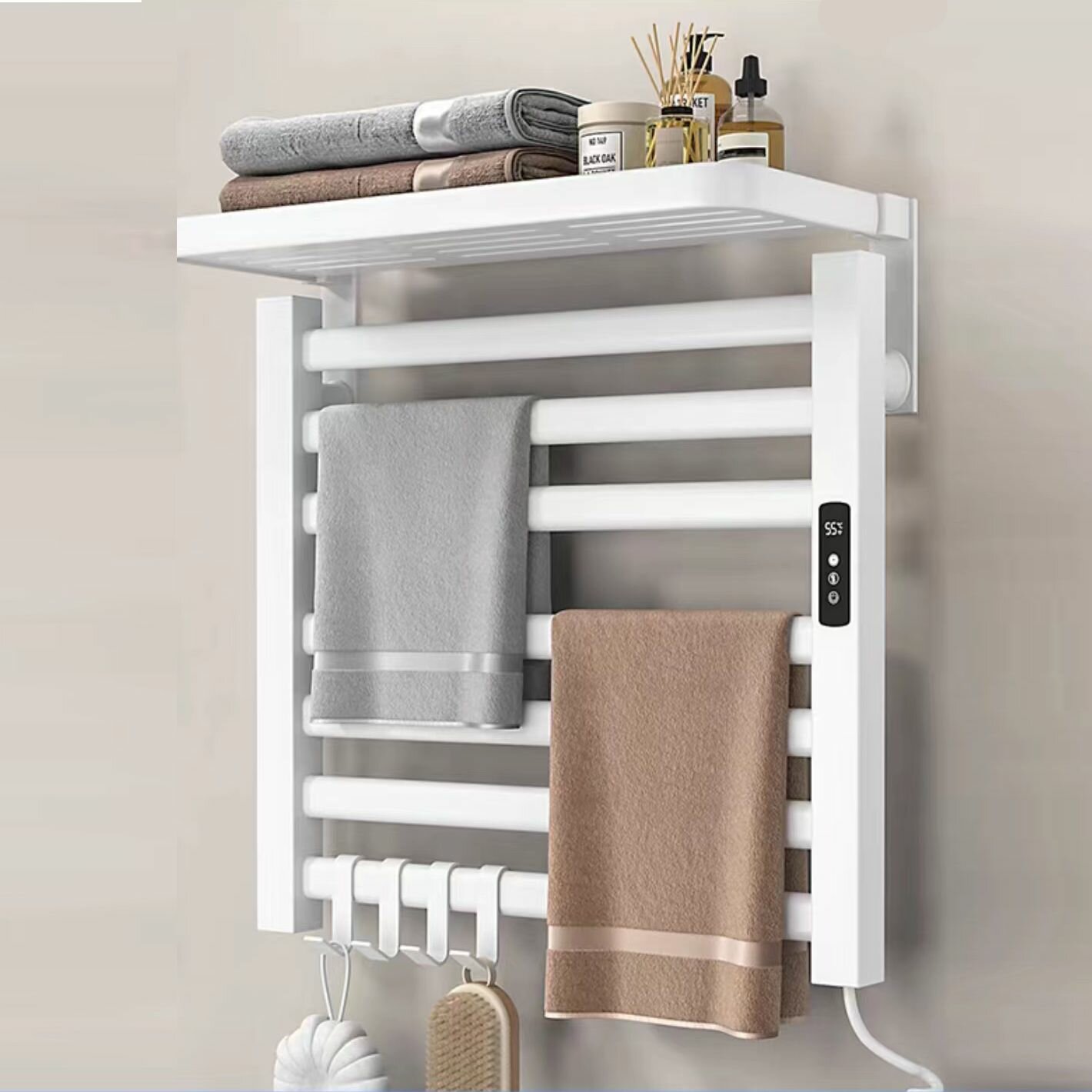 Электрическая вешалка для полотенец, интеллектуальное отопление, материал из алюминиевого сплава, 500мм * 500ммформа Лесенка
