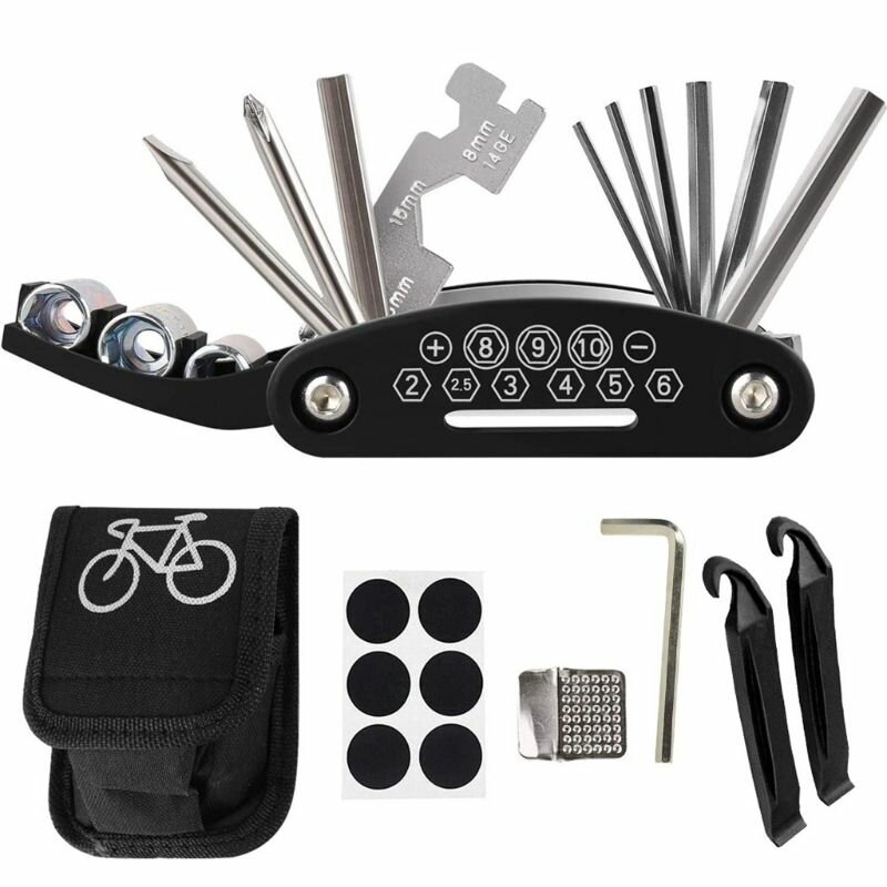 1 комплект наборов инструментов для ремонта велосипеда, многофункциональная отвертка 16 дюймов, сумка велосипедов с рычагами шин