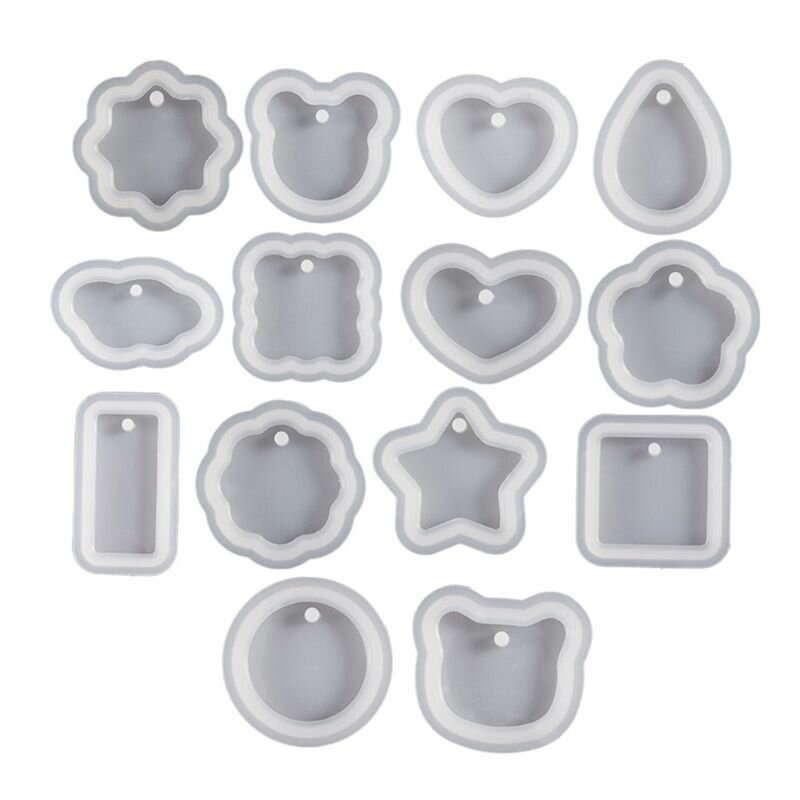 12 шт. геометрические силиконовые формы из эпоксидной смолы, сделай сам, ювелирные изделия, подвески, инструменты, гипсовые поделки, принадлежности для изготовления антипригарных материалов