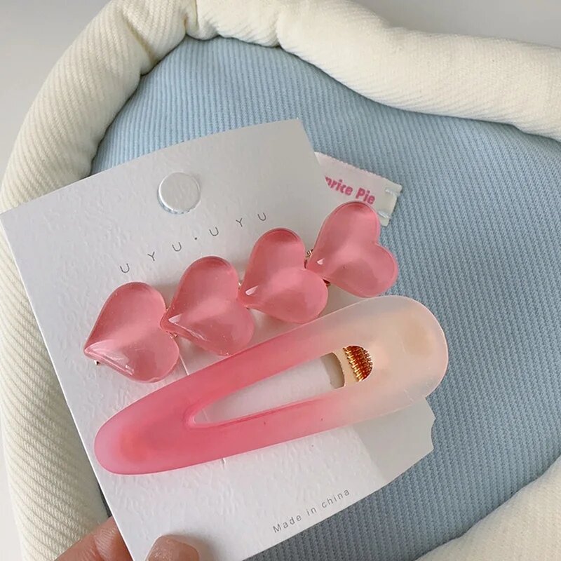 Розовый зажим для волос Love Droplet