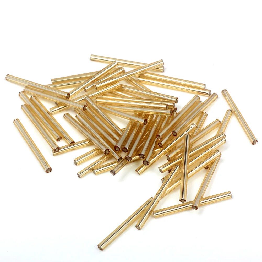 OLINGART стеклянные бусины трубки золотые и серебряные 2,5x30 мм 45г Gold 30mm