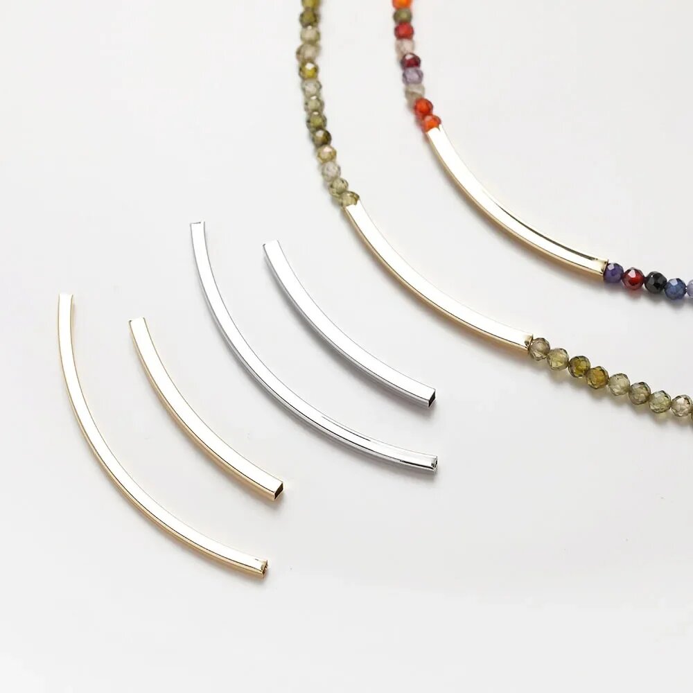 Латунные квадратные колени для браслетов, позолоченные, 10 шт. platinum, 50X2mm