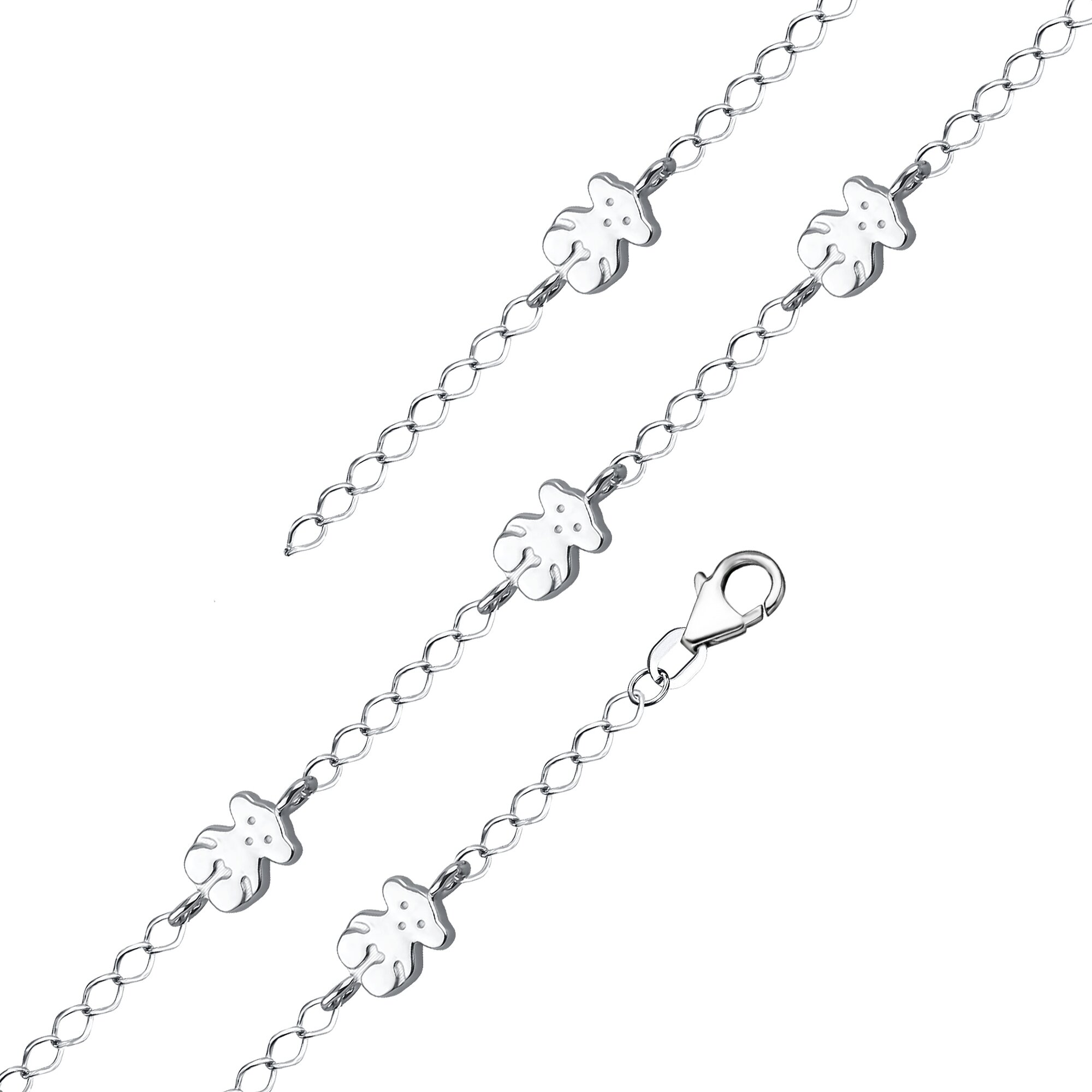 Браслет, серебро, 925 проба, родирование