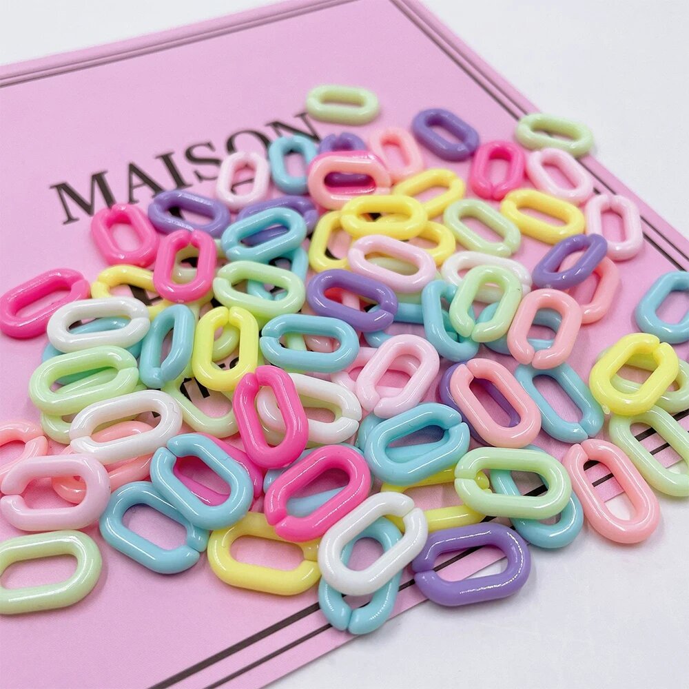 100 шт. акриловые кольца Macarons для бижутерии REGELIN 14.5x9mm