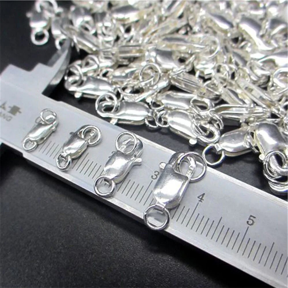 1 шт./лот, простые квадратные застежки-лобстеры из стерлингового серебра 925 пробы для изготовления ювелирных изделий, коннекторы для рукоделия, аксессуары ручной работы