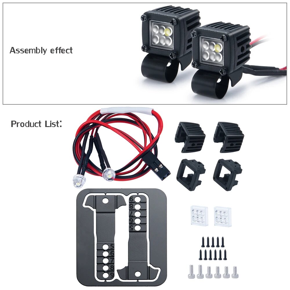 AXSPEED Черные боковые LED прожекторы 1/10 RC Crawler C2
