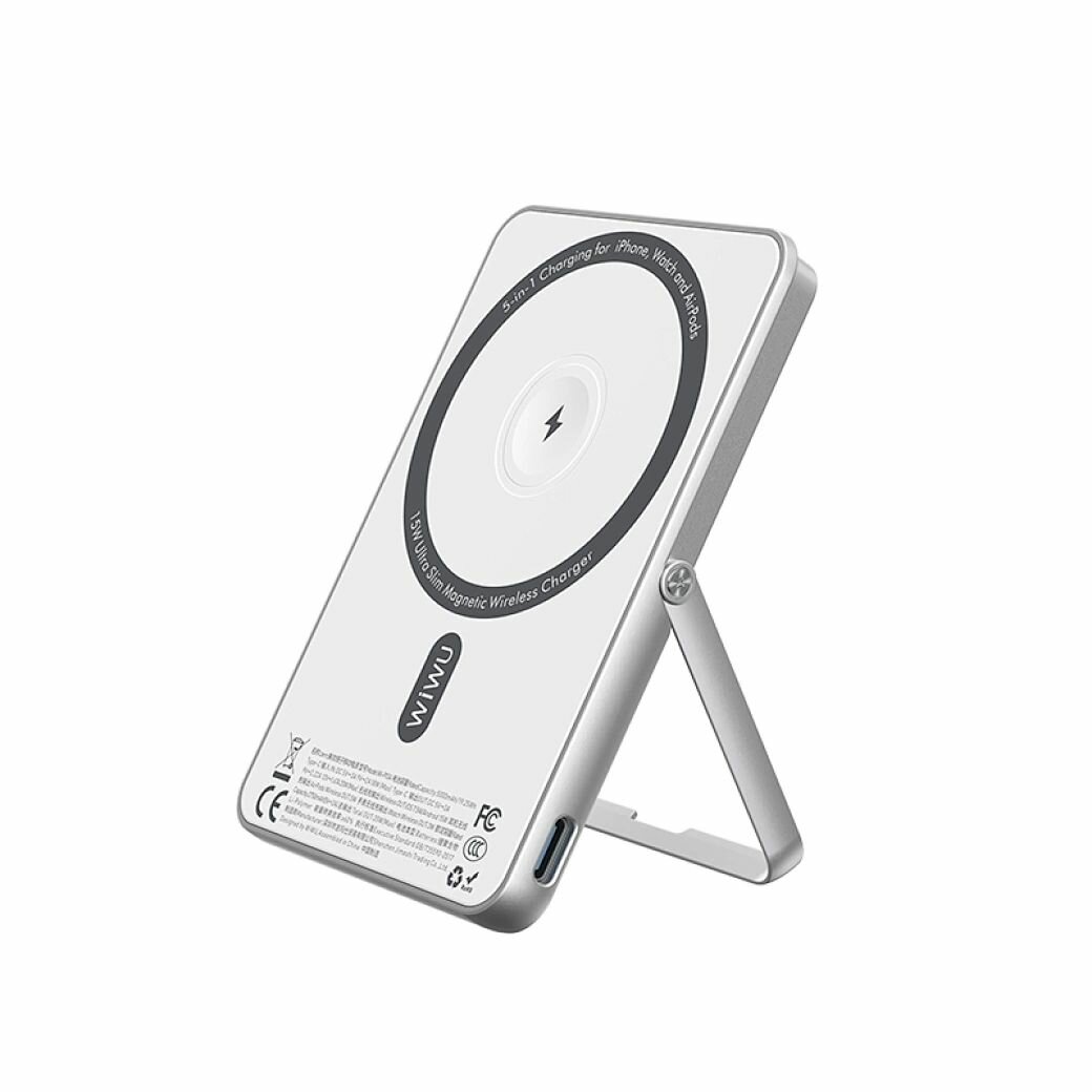 Внешний аккумулятор магнитный WiWU Wi-P034 Power Bank 5000 mAh с MagSafe PD20W+15W magnetic wireless