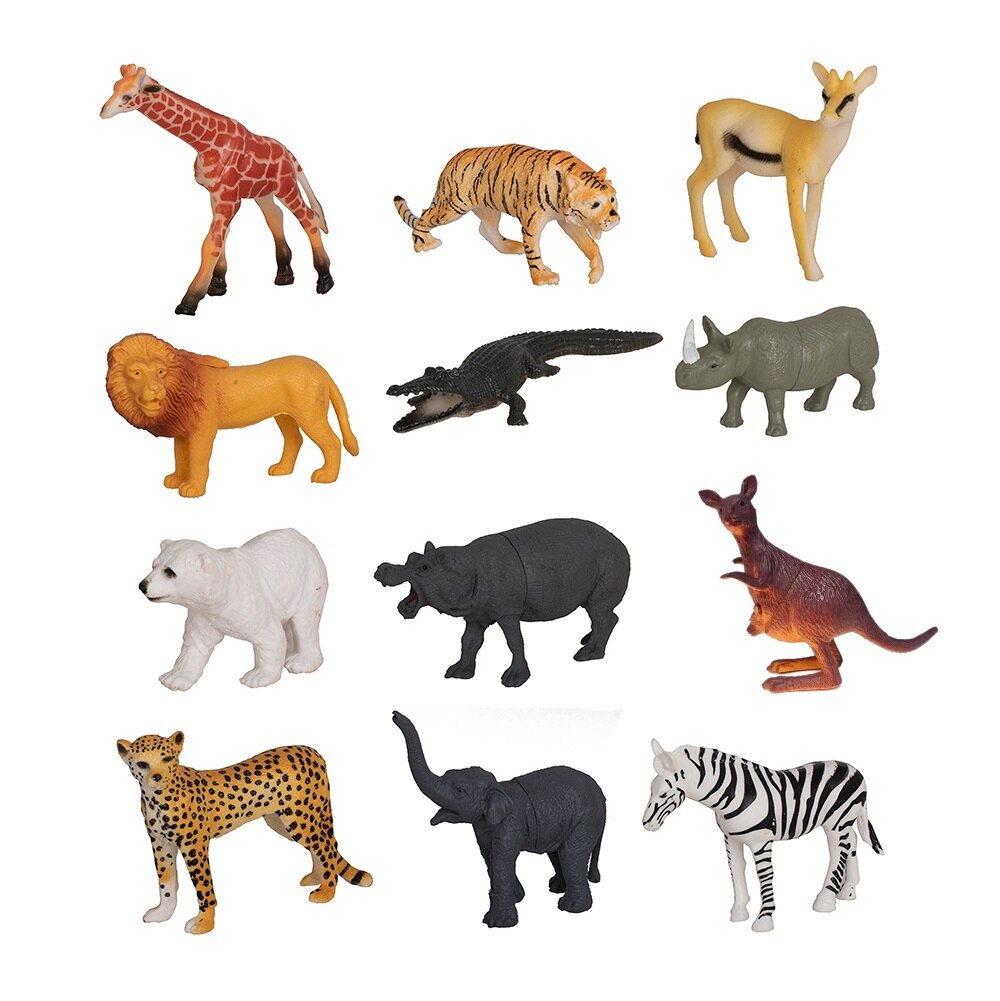 Игровой набор диких животный TONG DE 2A012-1, 12 штук, от 3 лет