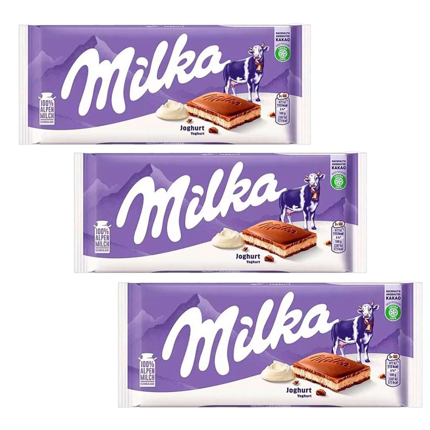 Шоколадная плитка Milka Yoghurt с йогуртом, 3 шт х 100г (Германия)