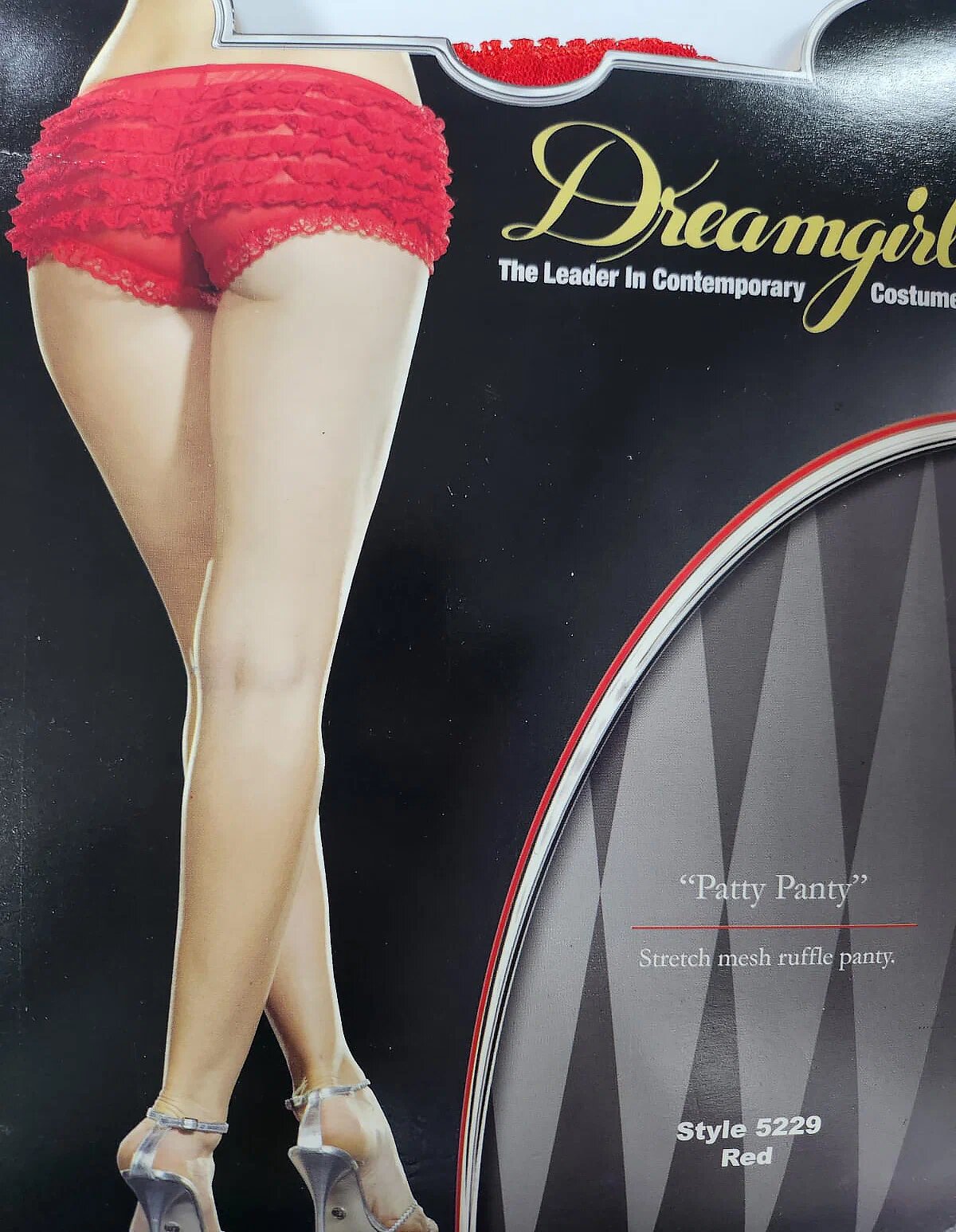 Эластичные сетчатые трусики Dreamgirl с оборками, красный