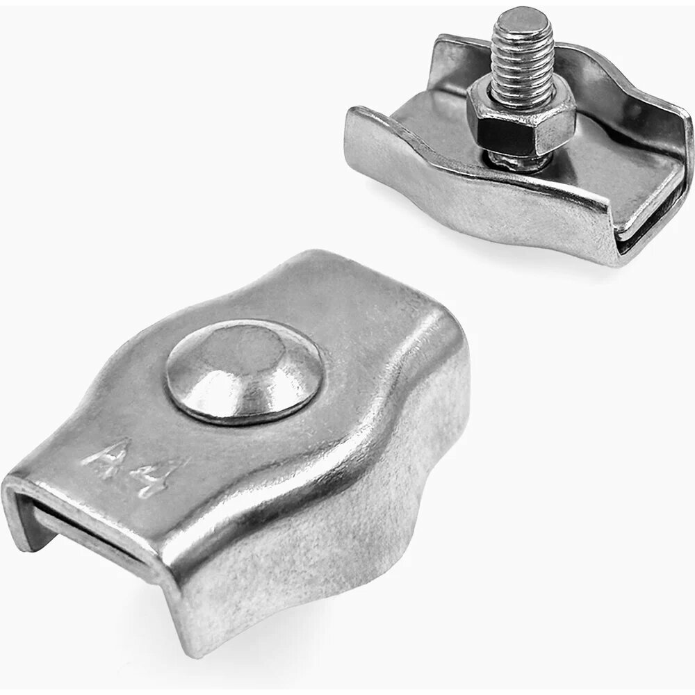 Зажим нержавеющий KREPFIELD 4 мм, "симплекс" А4, 10 шт, ART 8304 8304А4ЗАЖИМ4ММ-10