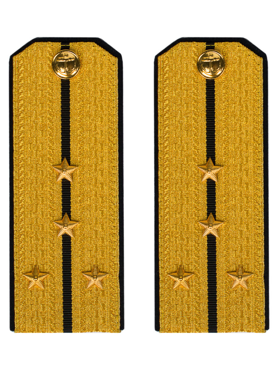 Погоны парадные Вмф Капитан - Лейтенант цвет золотой