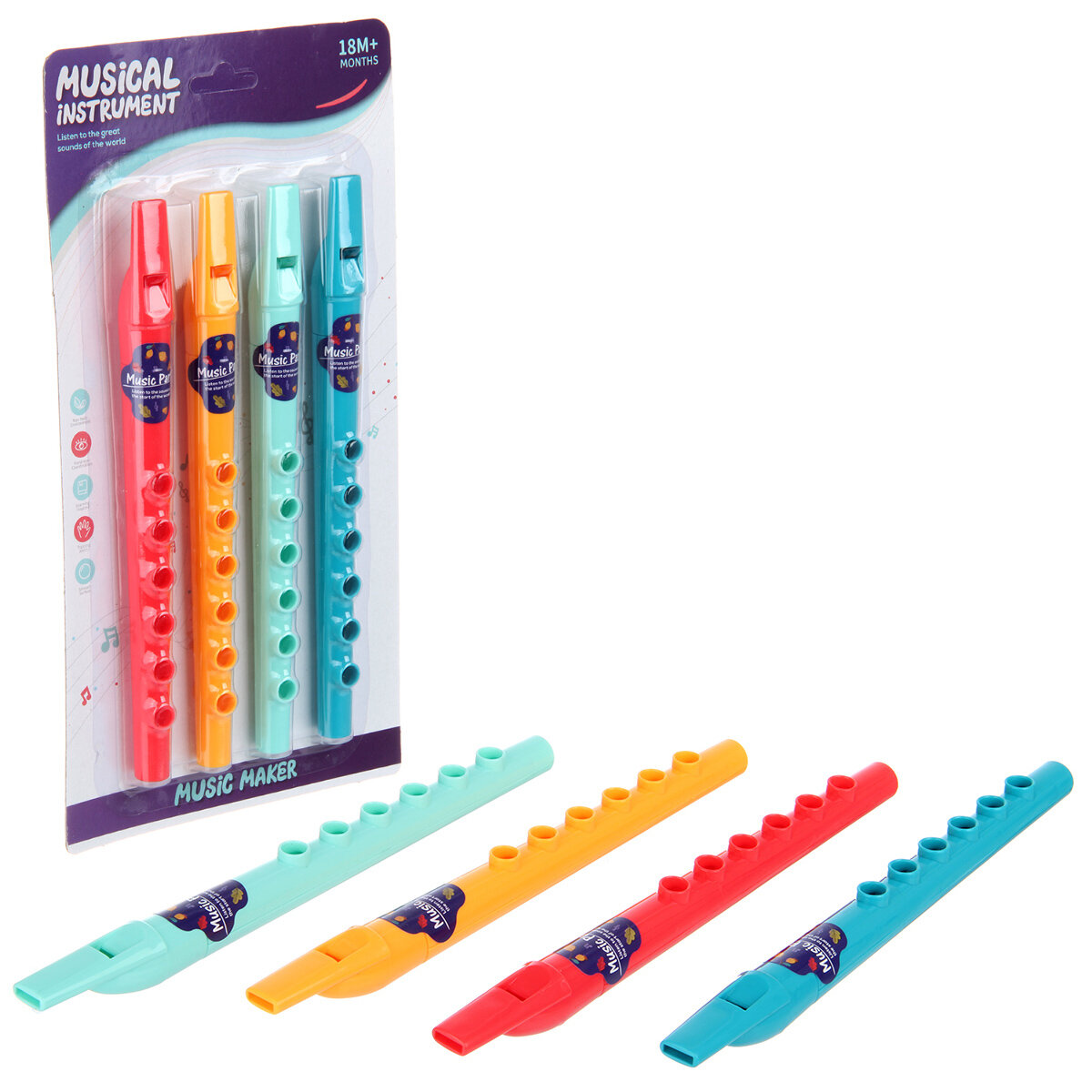 Детский музыкальный инструмент 4 флейты в наборе, Veld Co 133898