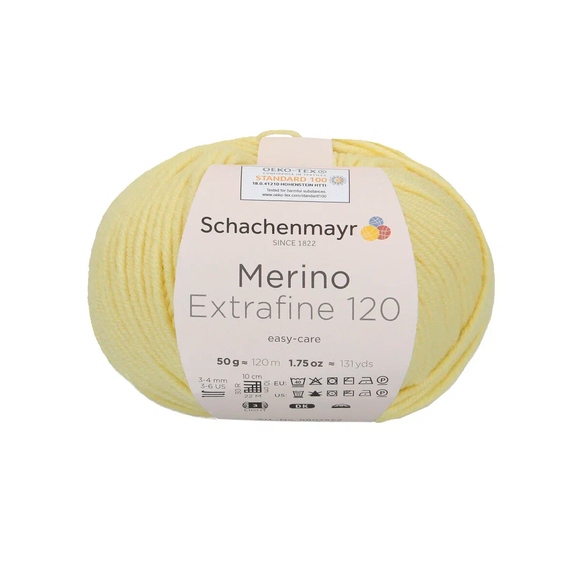 Merino Extrafine 120 /Мерино Экстрафайн 120/ пряжа Schachenmayr, MEZ, 9807552 (01175, lemon (лимон), желтый)