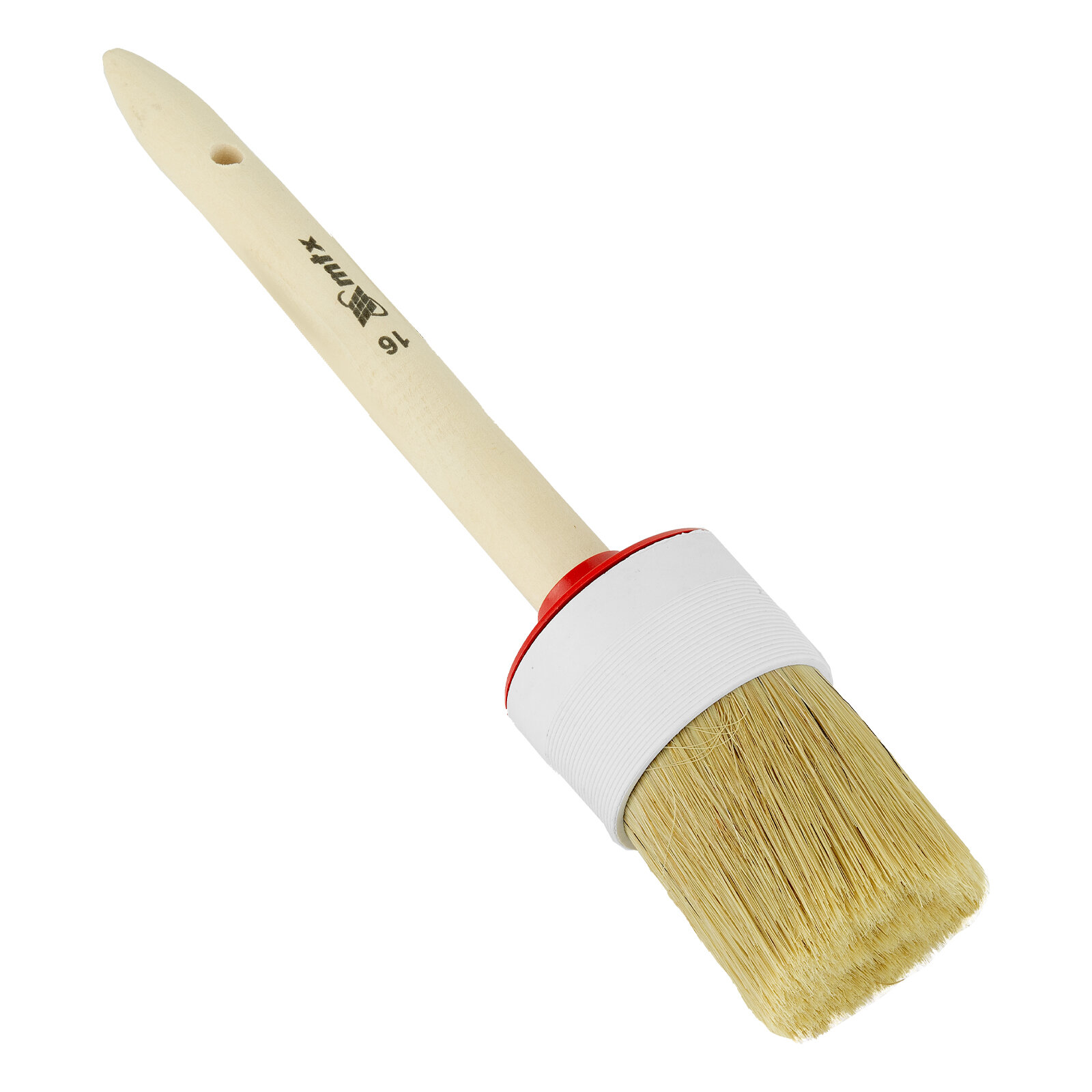 Кисть круглая MTX №16 (55 мм) натуральная щетина, деревянная ручка 82086