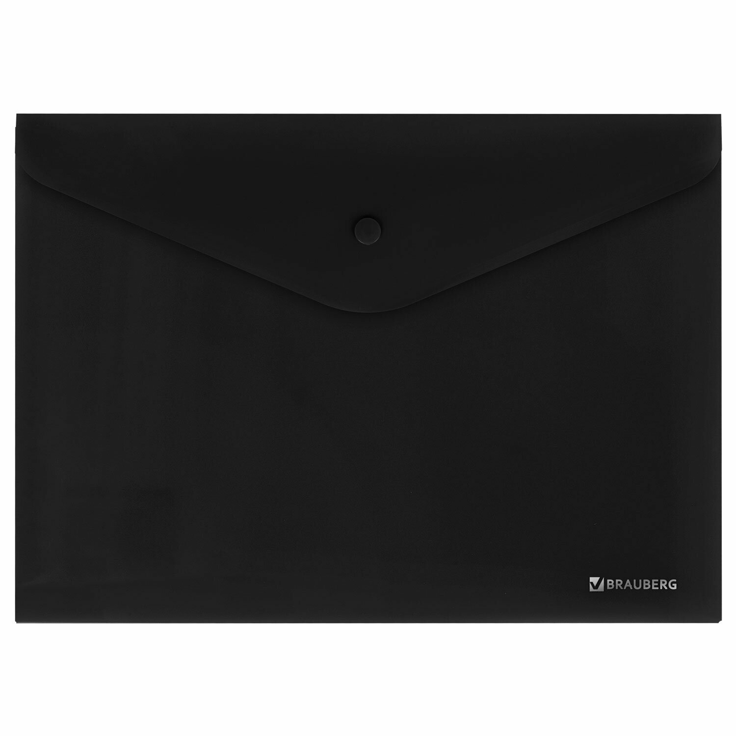 Упаковка 30 шт. Папка-конверт с кнопкой BRAUBERG "SUPER", А4, матовая непрозрачная, черная, прочная 0,2 мм, 272879