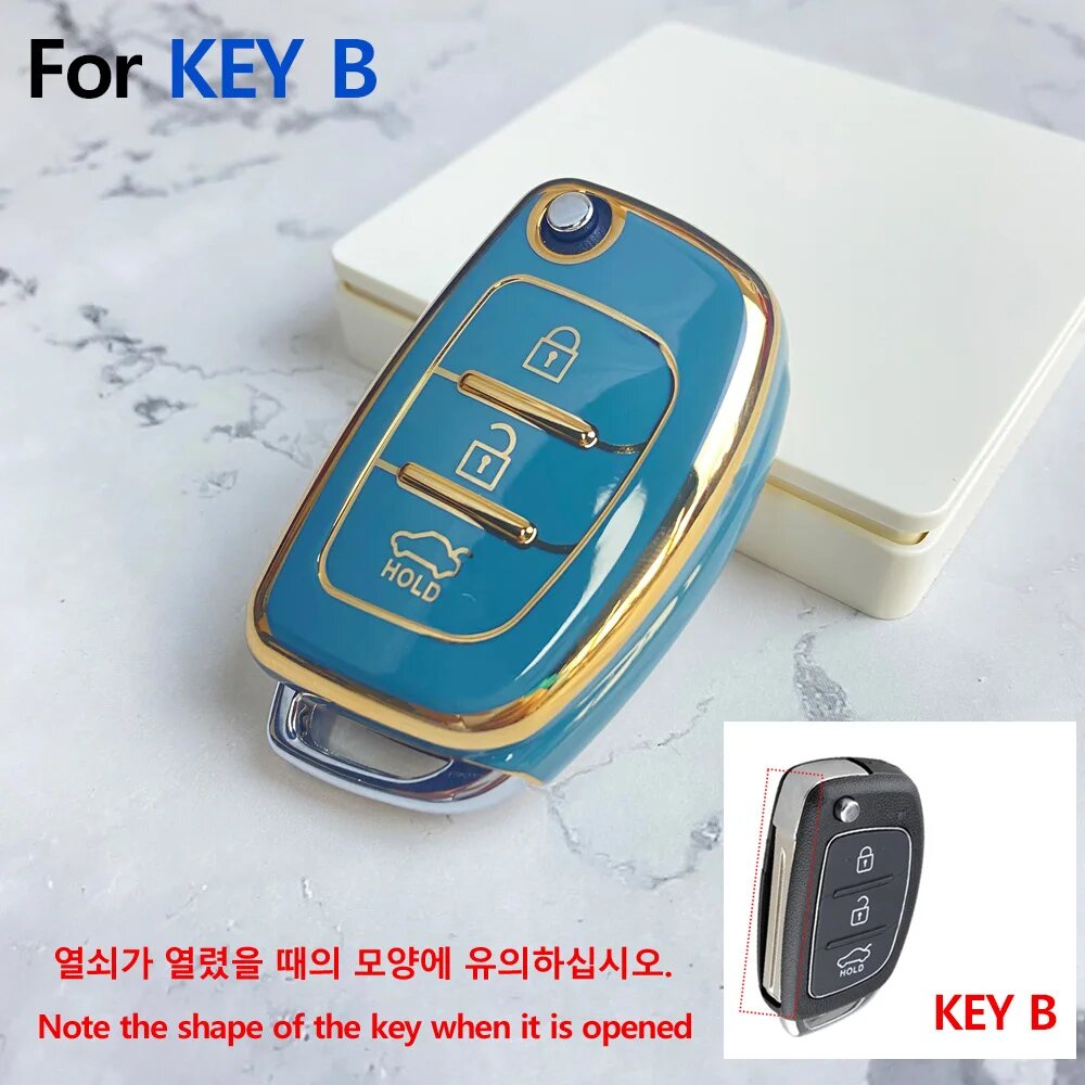 Откидной чехол для ключа автомобиля 3/4 бутылки для Hyundai Solaris Creta Ix25 Kona Key B-3HOLD-grey