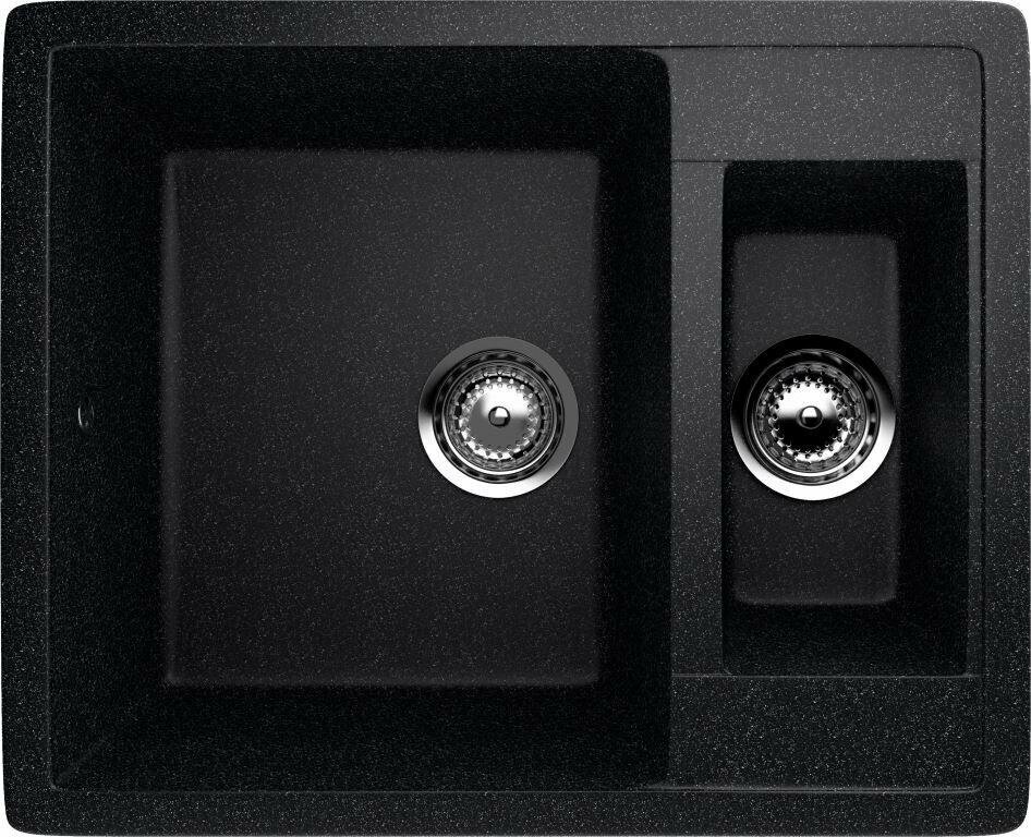 Мойка ES R-21 (U106) 610*495мм двухчашевая (308) чёрный