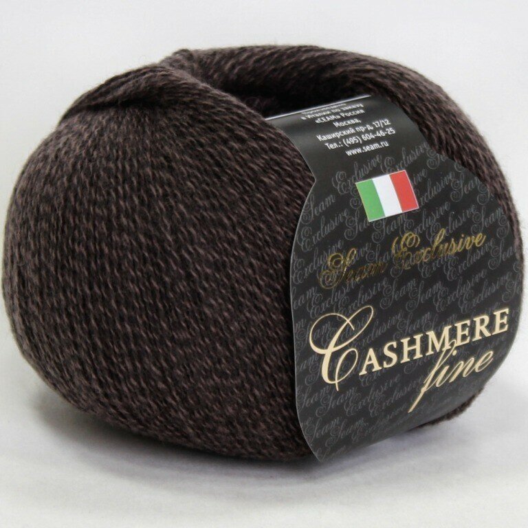 Пряжа Cashmere Fine Seam цвет 627 коричневый меланж, 700м/50г, 100% кашемир