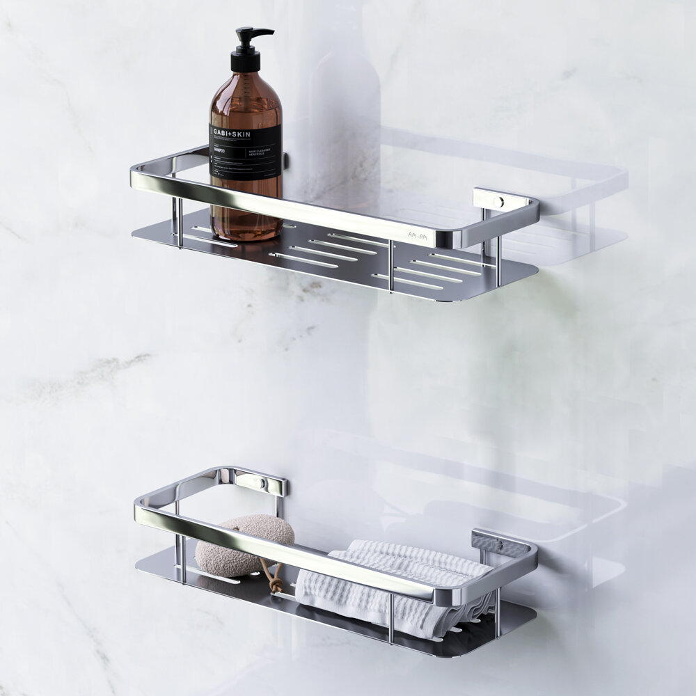 Полка для ванной AM.PM Sense L, хромированная, 34,5 см х 34 см х 12,8 см