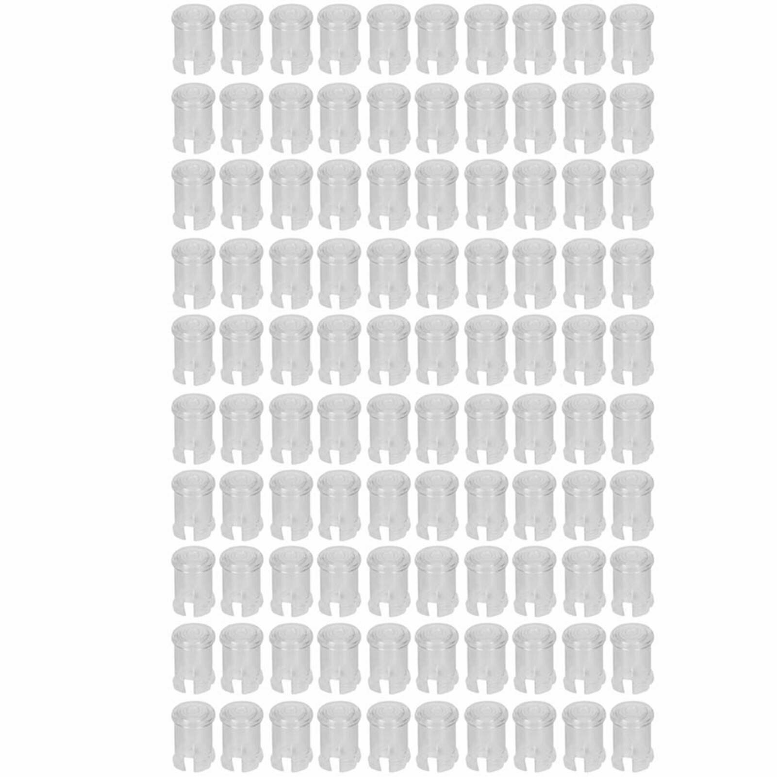 100 шт. нейлоновых прозрачных защитных колпачков для светодиодов, диаметр 5 мм.