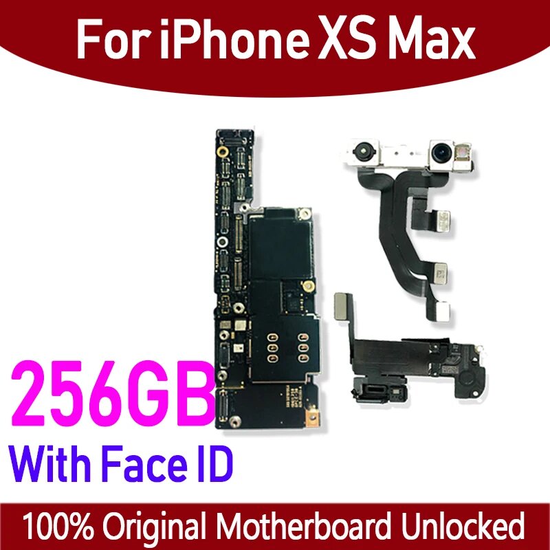 Материнская плата для iPhone X XR XS Max с Face ID 64 ГБ 128 ГБ 256 ГБ 512 ГБ, материнская плата, 100% оригинальная разблокированная материнская плата XSMax256WithFace1Sim