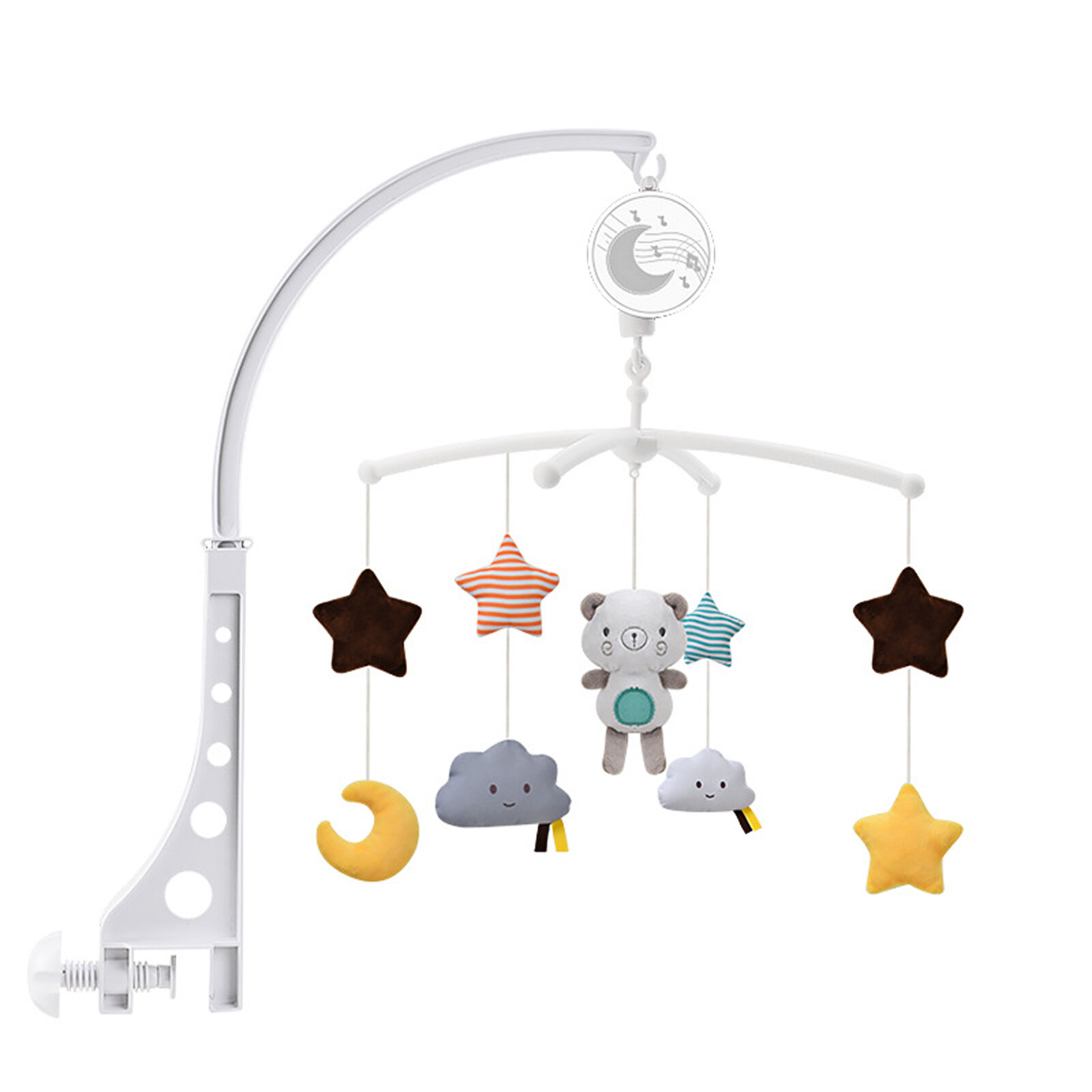 Musical Baby Crib Mobile with Hanging Rotating Toys Infant Bed Decoration for Boys Girls