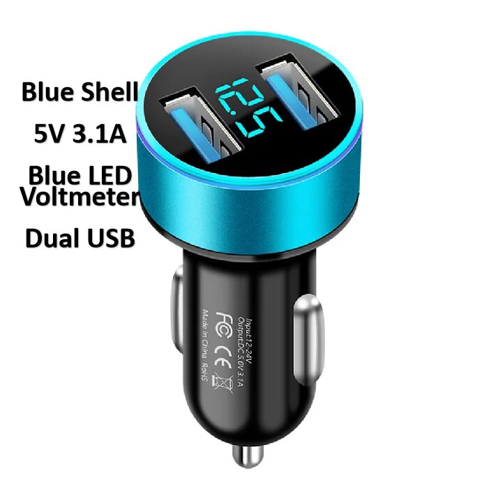 Светодиодный дисплей Вольтметр 3,1 А 5 В двойное USB зарядное устройство для телефона Автомобильный адаптер питания для прикуривателя Разветвитель для 12-24 В автомобиля